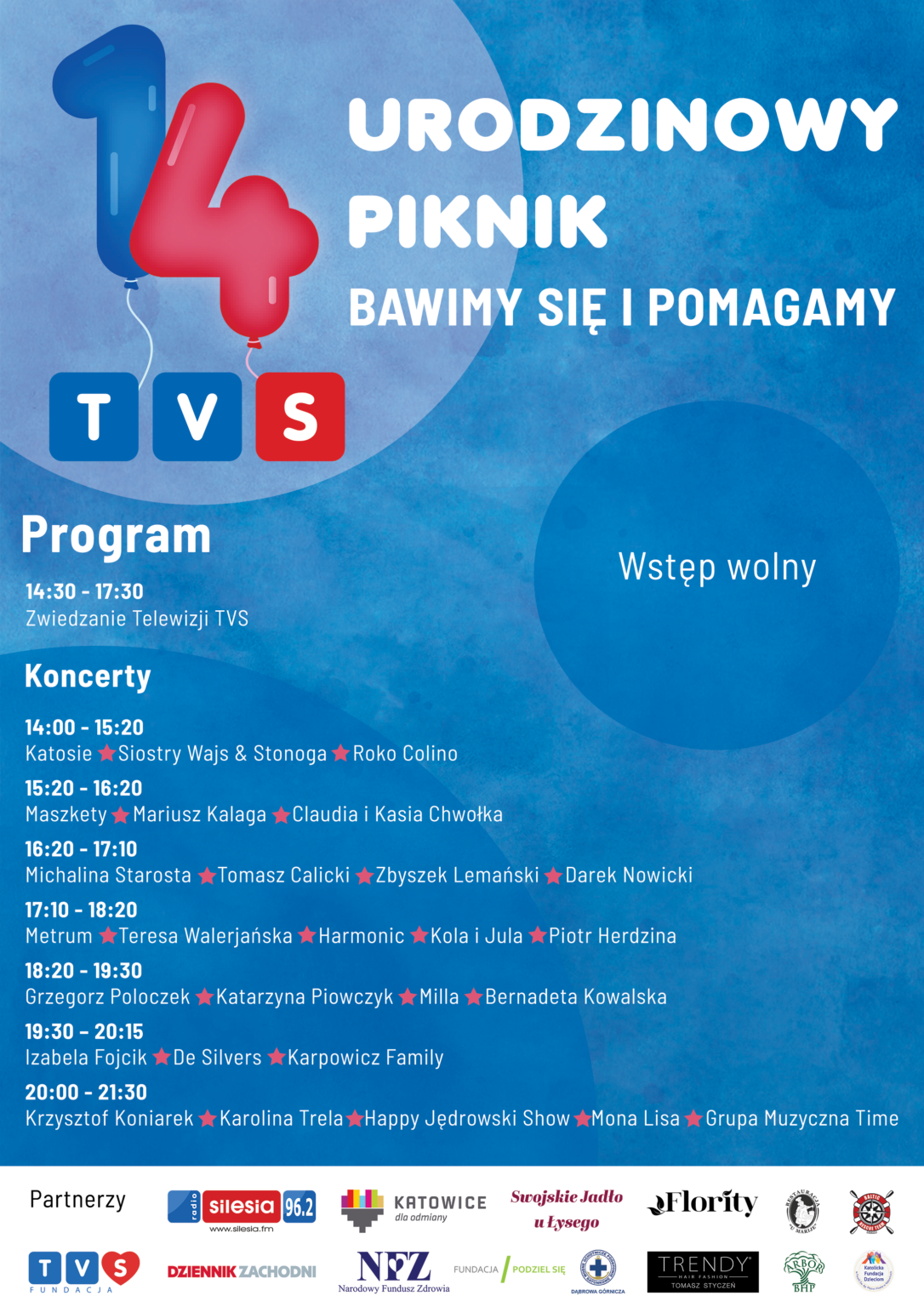 14. urodziny Telewizji TVS. Przedstawiamy szczegółowy program
