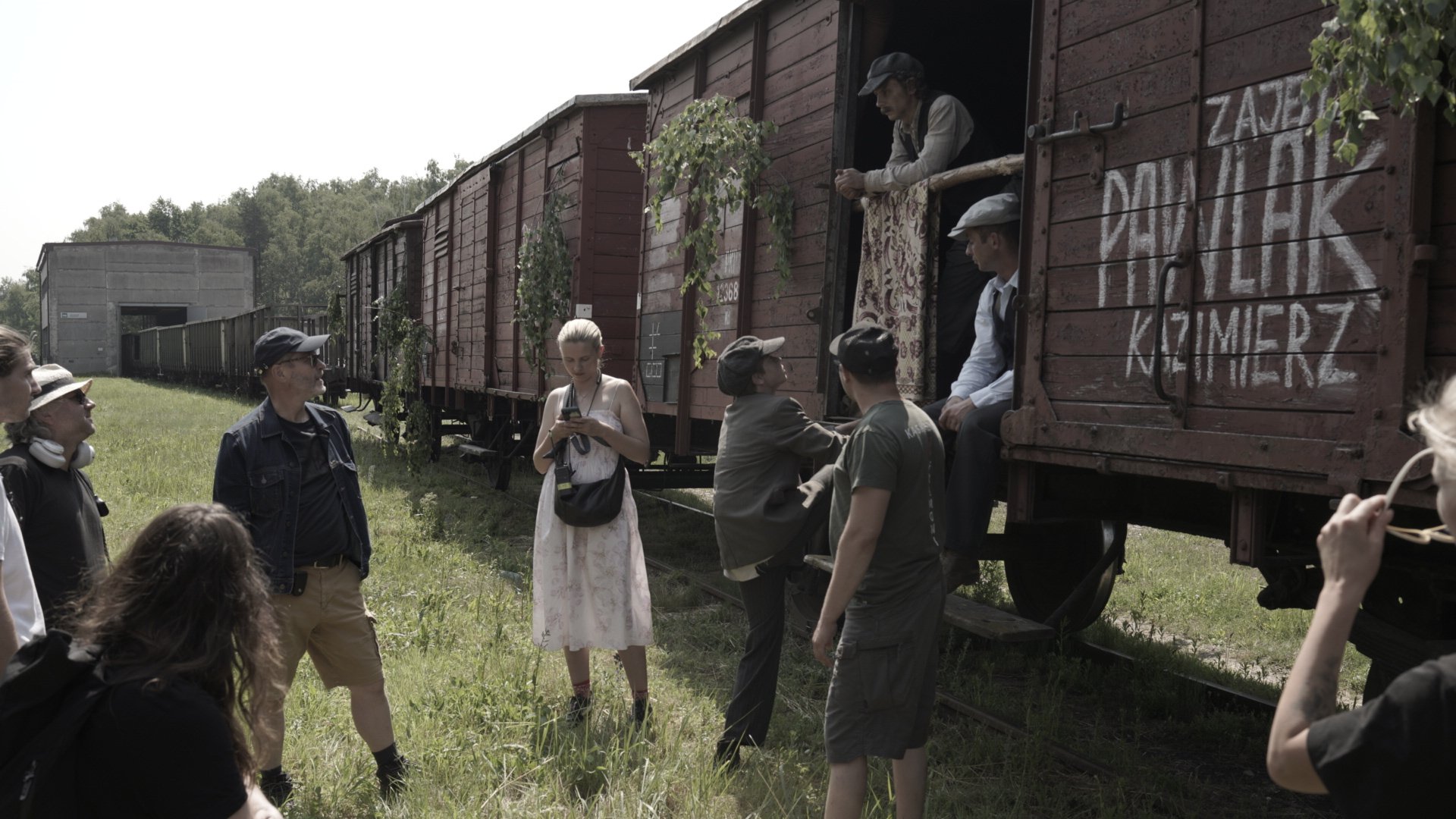 Ekipa filmowa w Pyskowicach. Kręcili film "Sami swoi"